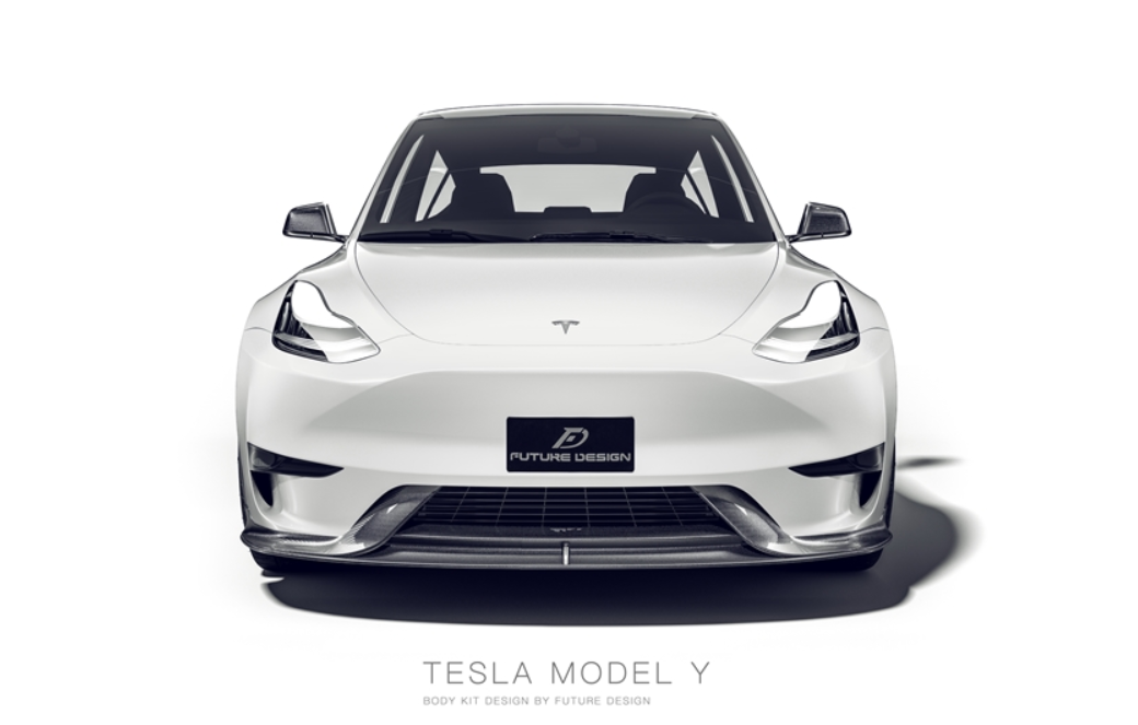 Future Design Carbon Fiber FRONT LIP SPLITTER for Tesla Model Y / Perf