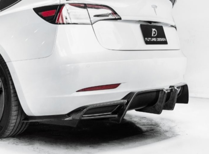 Future Design Carbon Fiber REAR DIFFUSER for Tesla Model 3